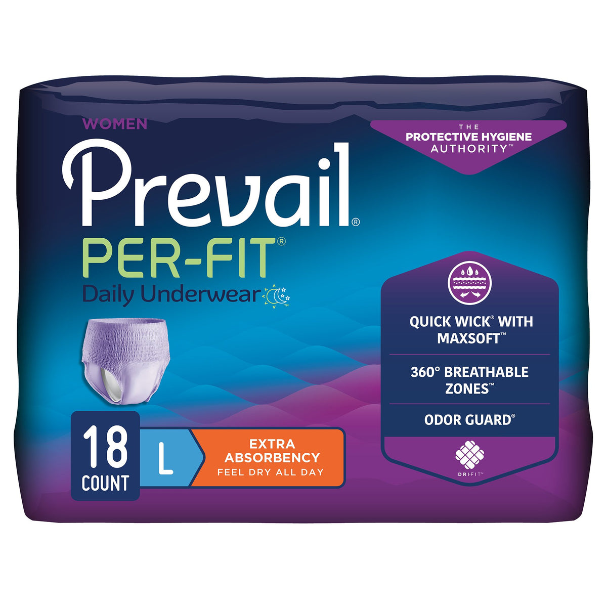 Absorbent Underwear Prevail® Per-fit® Pull On With Tear Away Seams Adu ...