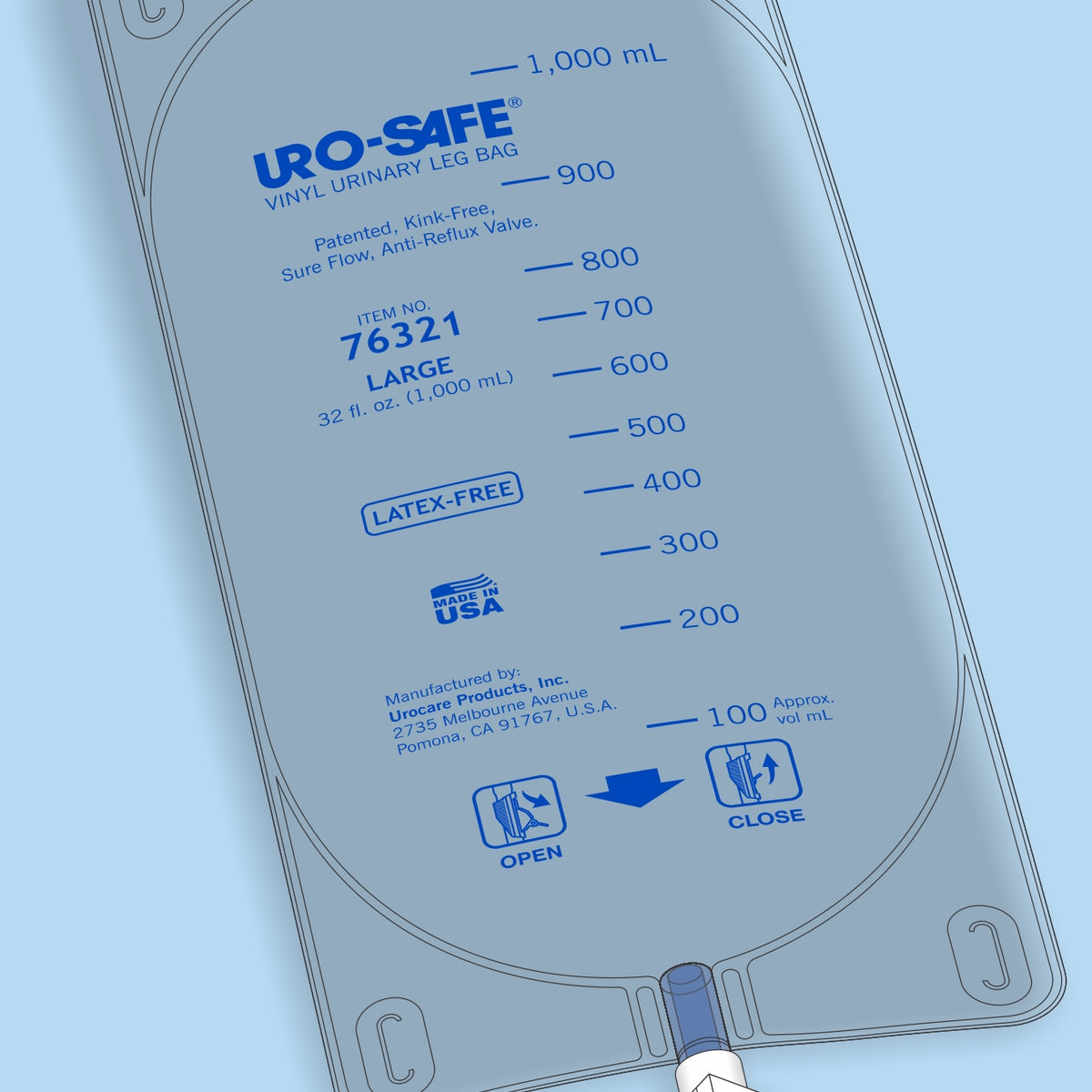 Urinary Leg Bag Uro-safe® Anti-reflux Valve Sterile 950 Ml Vinyl – BeHope