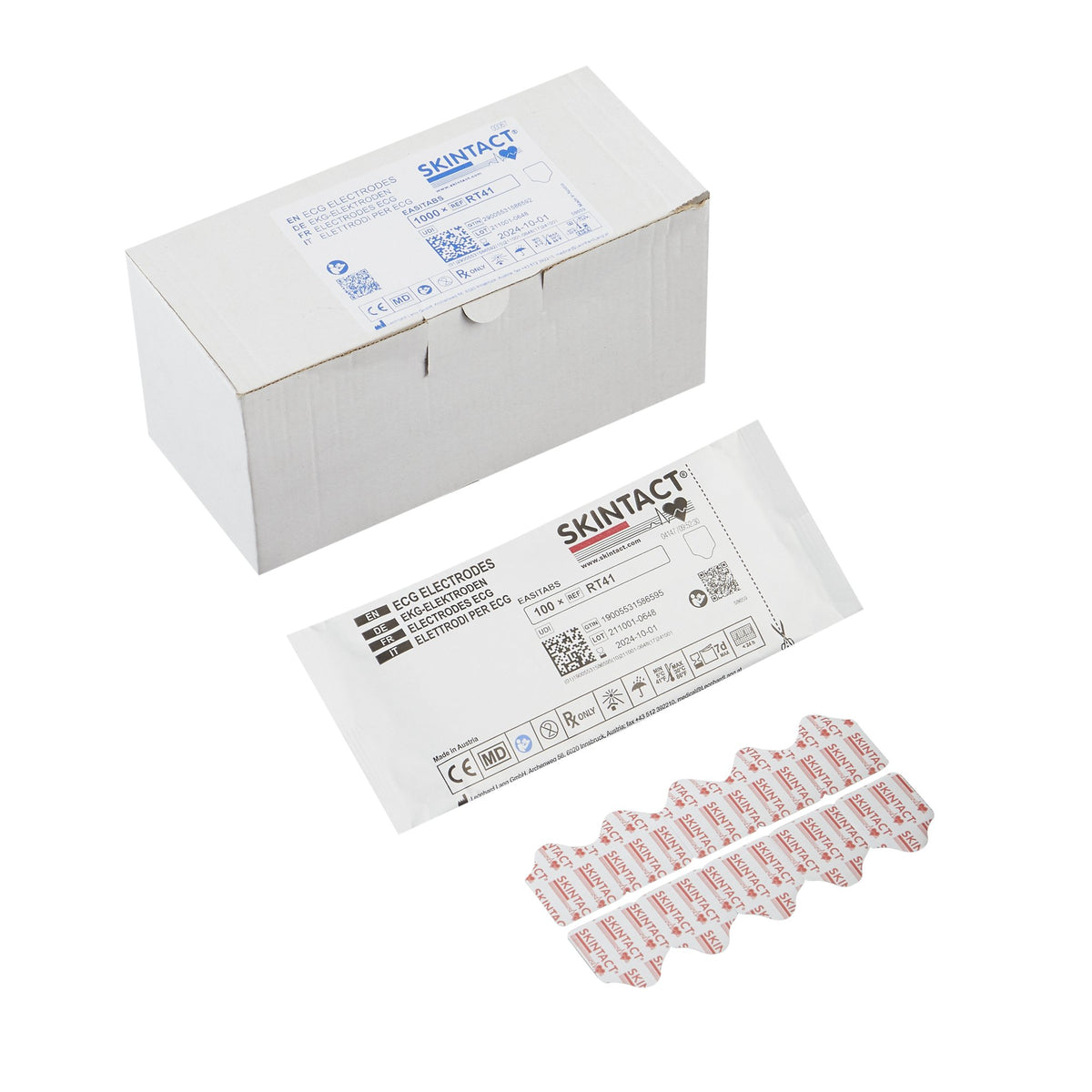 Ecg Resting Electrode Skin Tact™ Tab Connector Solid Gel Adult 100 Per ...
