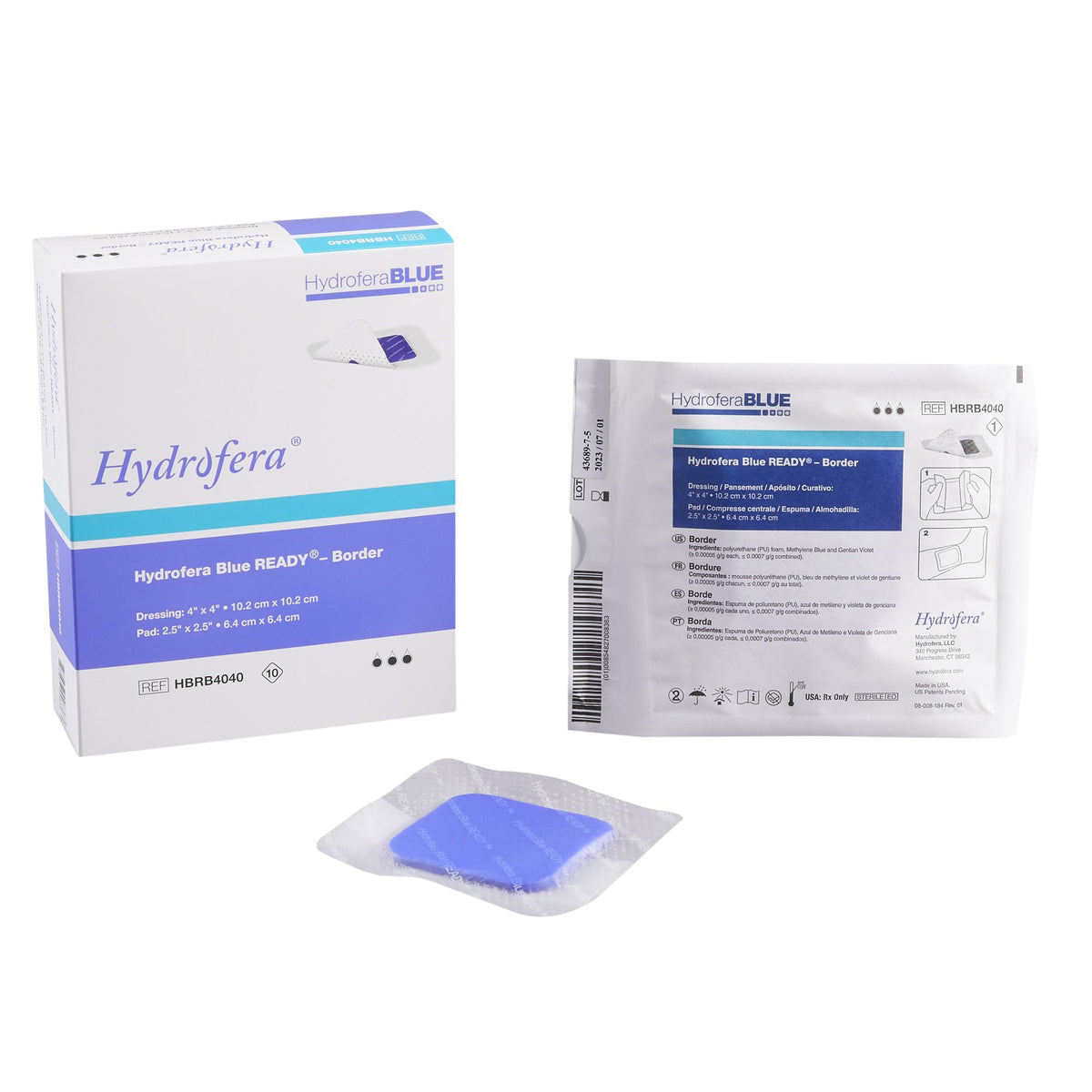Antibacterial Foam Dressing Hydrofera Blue® Ready-border™ With Border ...
