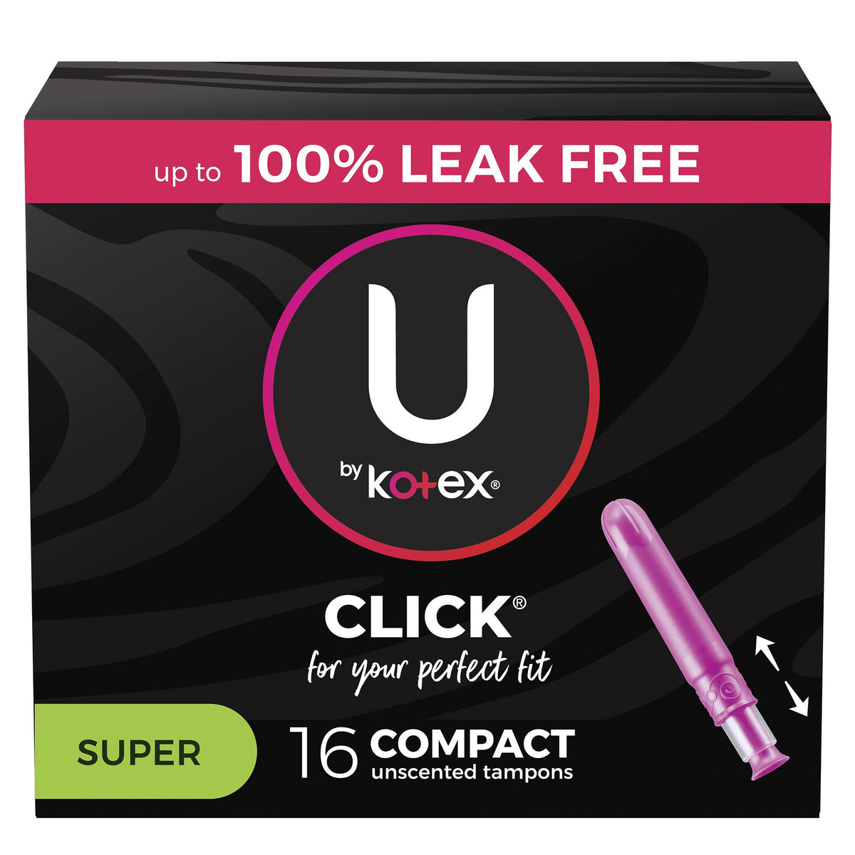 Tampon U By Kotex® Click® Super Absorbency Plastic Applicator Individu ...