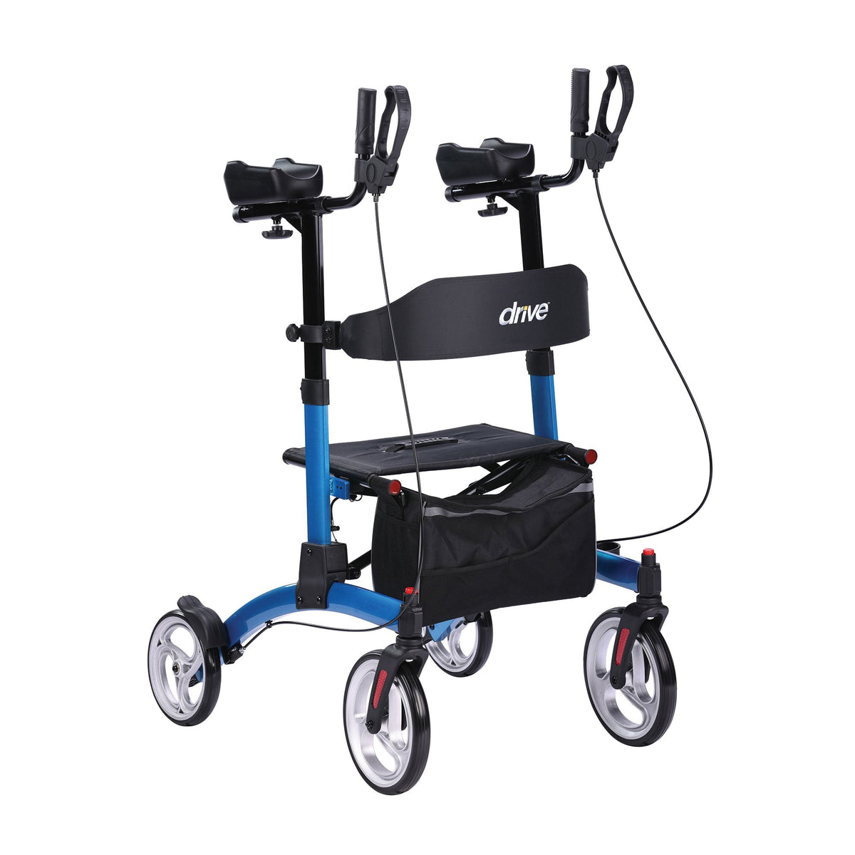 4 Wheel Rollator Drive™ Upright Walker Blue Aluminum Frame – BeHope
