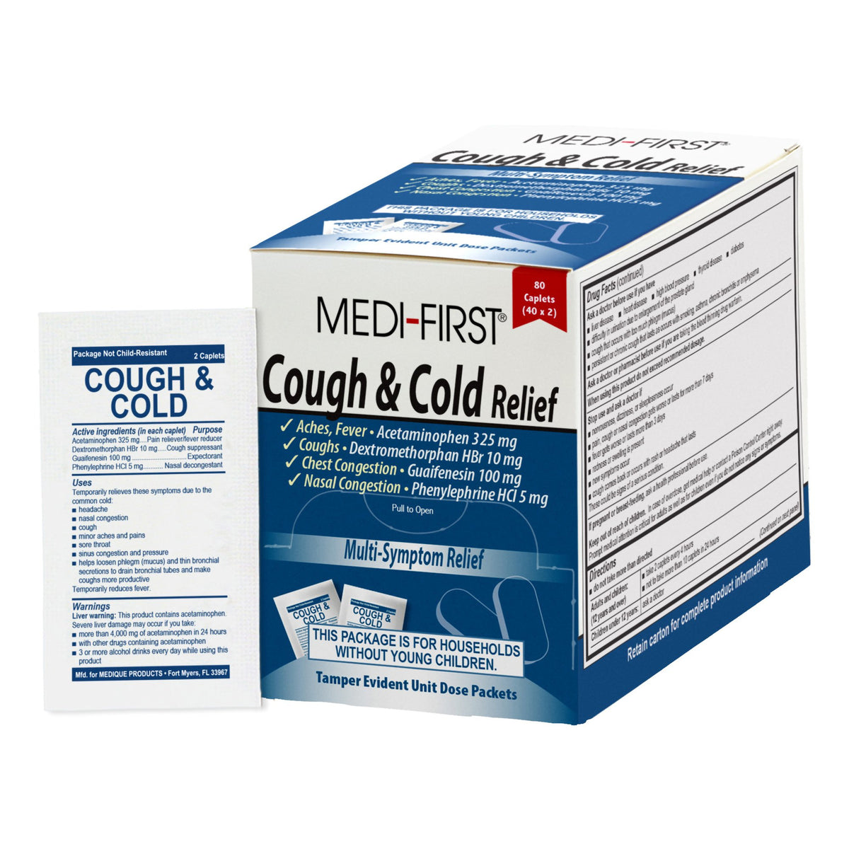 Cold And Cough Relief 325 Mg - 10 Mg - 100 Mg - 5 Mg Strength Caplet 8 ...