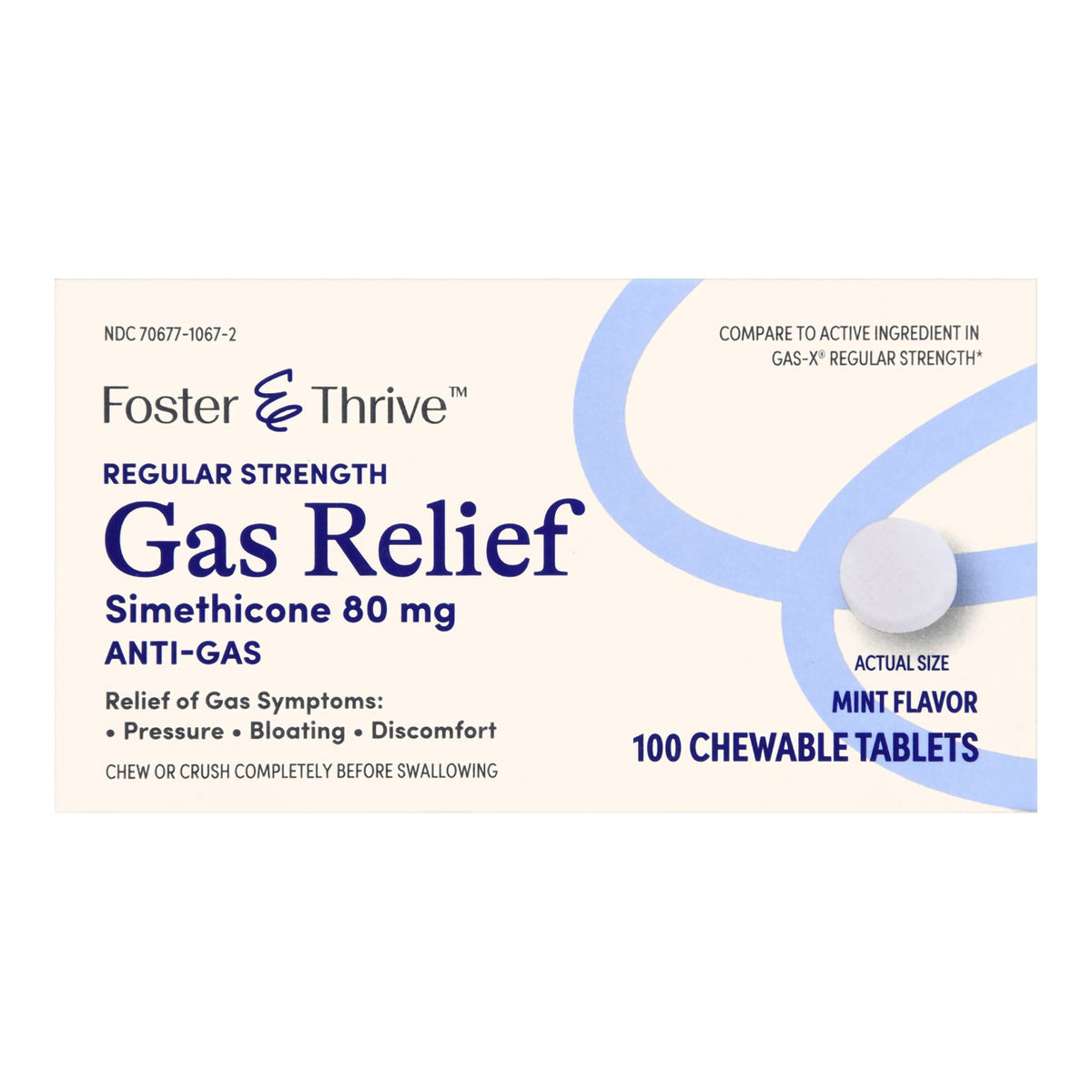 Gas Relief Foster & Thrive™ 80 Mg Strength Chewable Tablet 100 Tablets ...