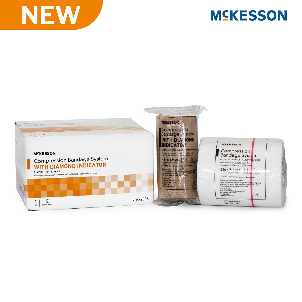 2 Layer Compression Bandage System Mckesson 4 Inch X 7-1/10 Yard / 4 I ...