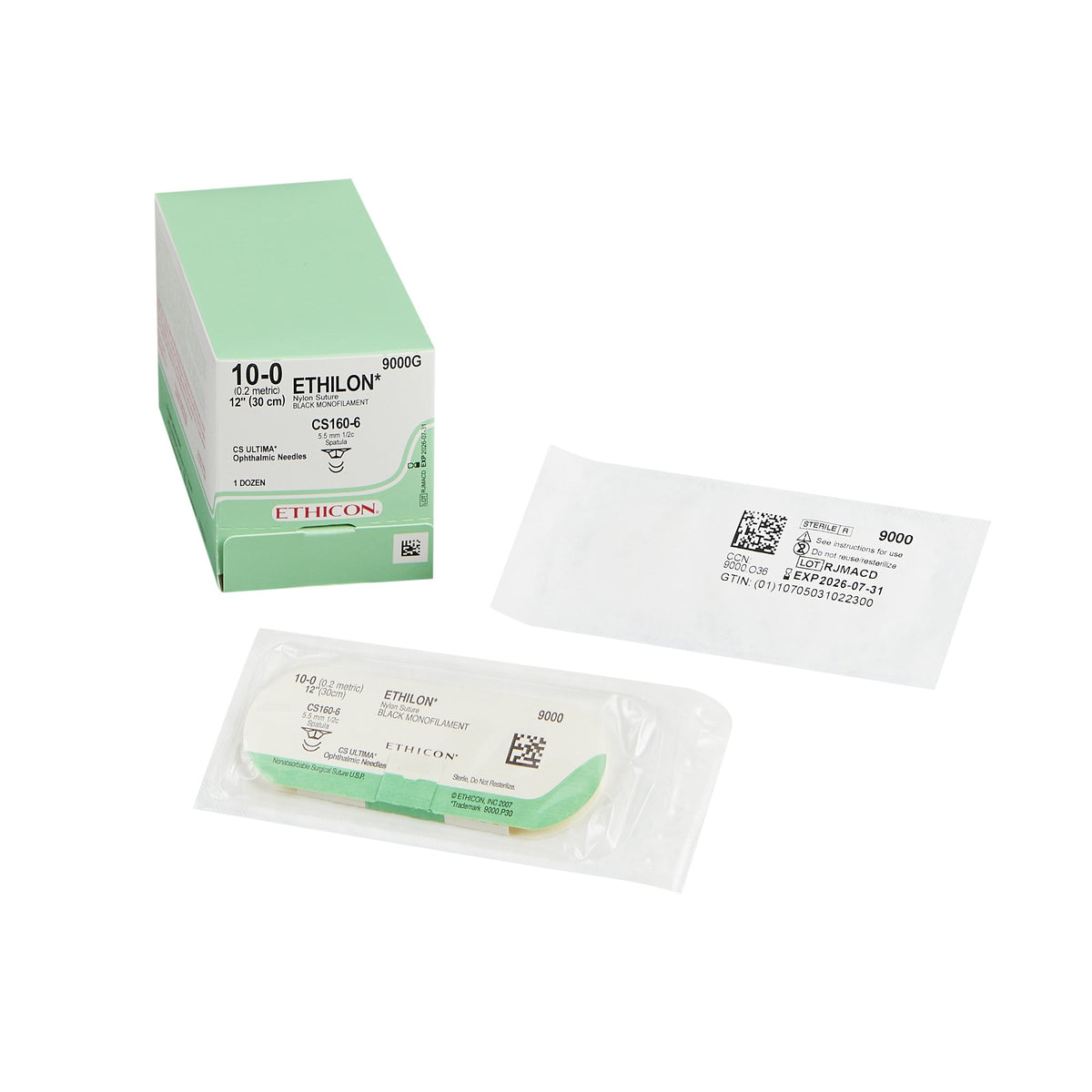 Nonabsorbable Suture With Needle Ethilon™ Polyamide Cs160-6 1/2 Circle ...