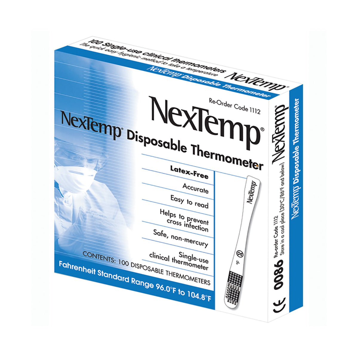 Single Patient Skin Thermometer Nextemp® 96 To 104 °f Color Dots Displ ...
