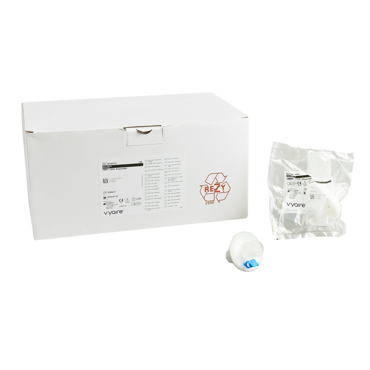 Heat And Moisture Exchanger With Filter Airlife® Hmef 750/s 30 Mg H₂o ...