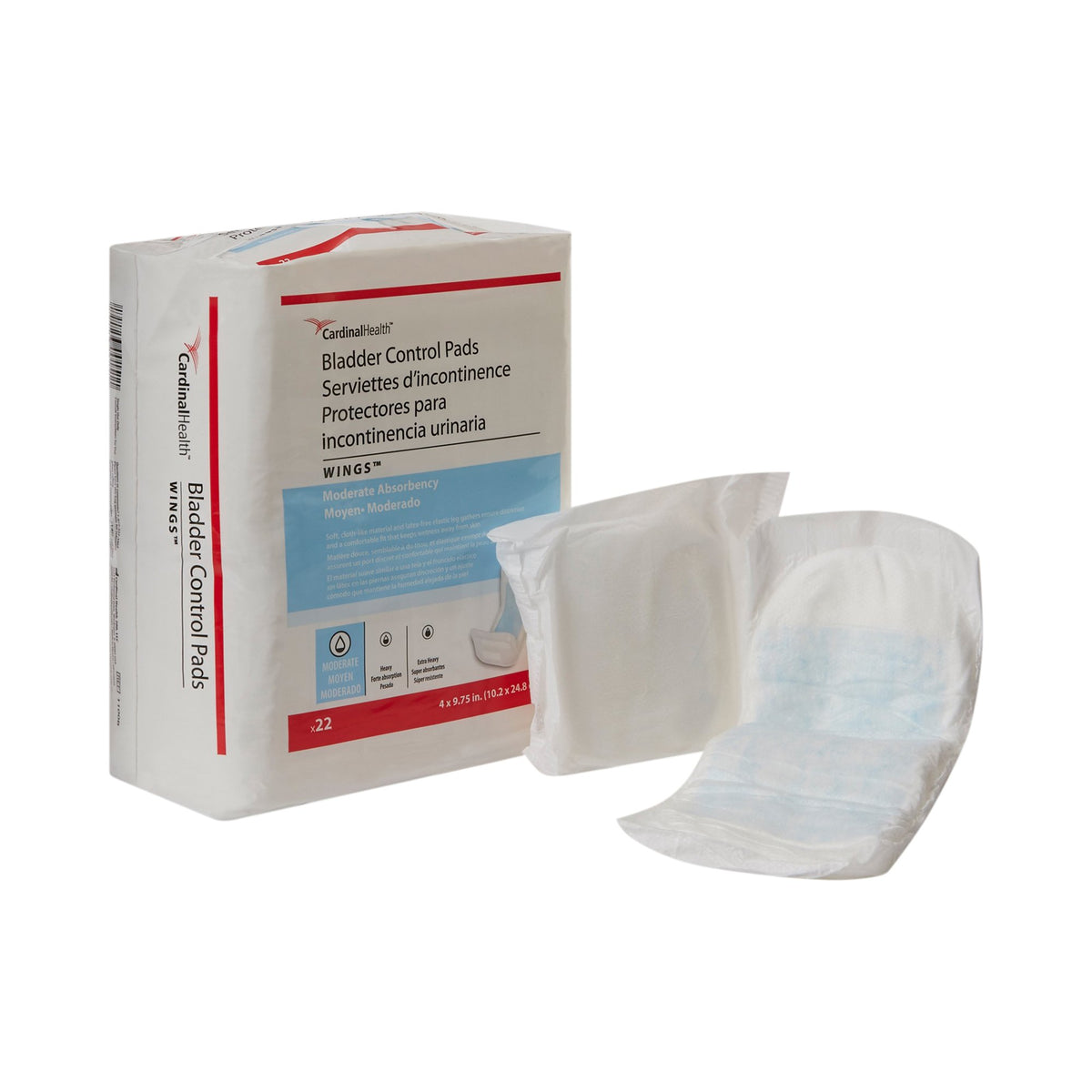 Bladder Control Pad Sure Care™ 4 X 9-3/4 Inch Moderate Absorbency Poly ...