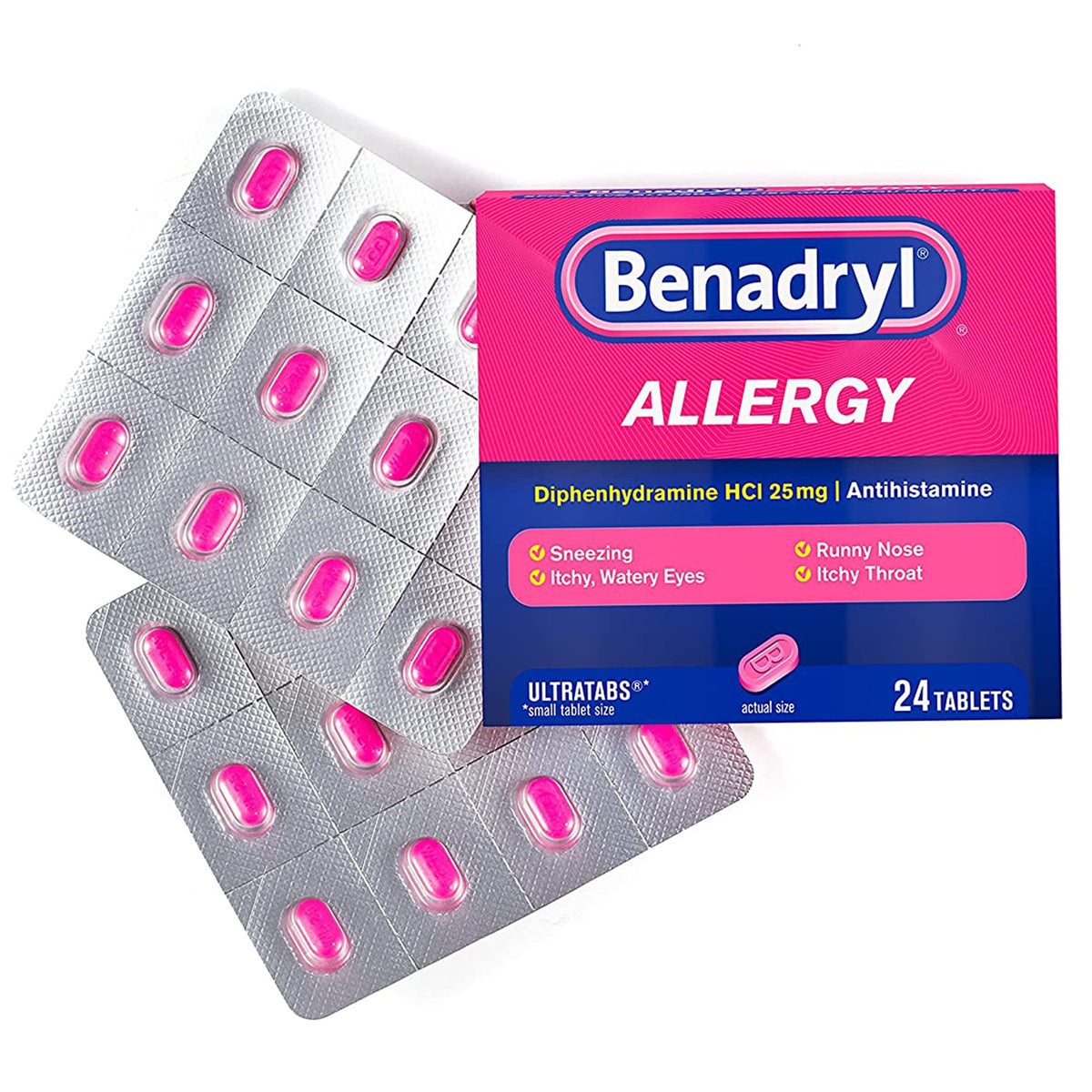 Allergy Relief Benadryl® Antihistamine Tablets for Cold and Motion Sic ...