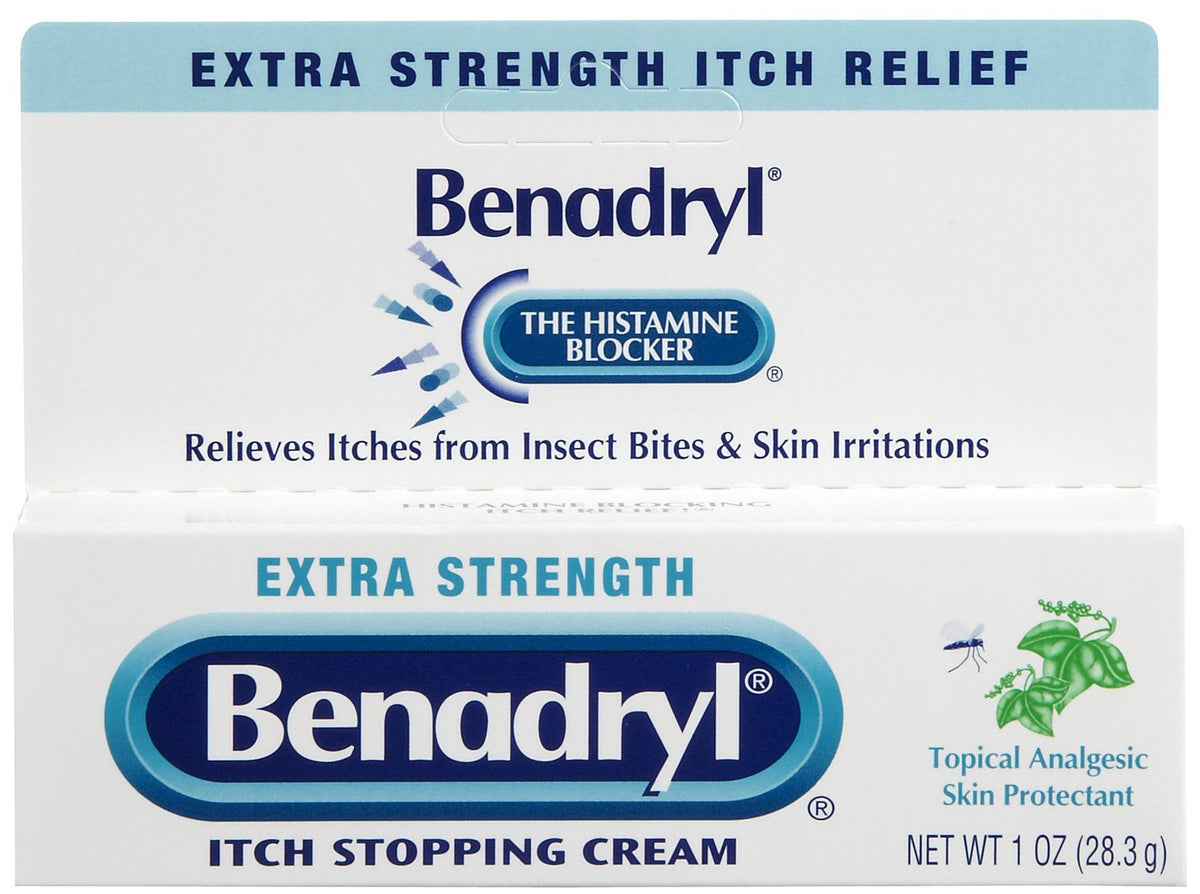 Itch Relief Benadryl® Original Strength 1% - 0.1% Strength Cream 1 Oz ...