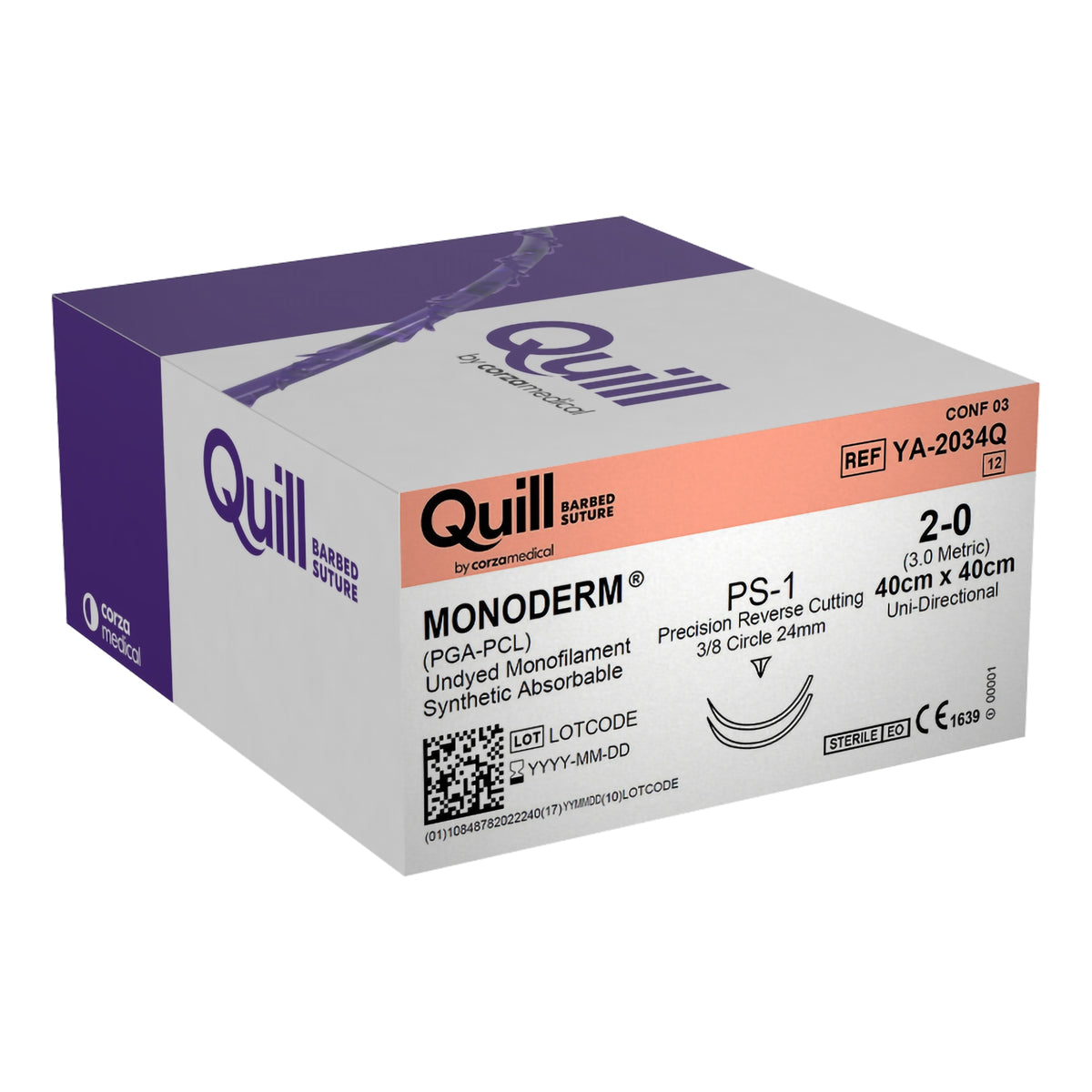 Absorbable Suture With Needle Quill™ Monoderm™ Polyglycolic Acid / Pcl ...