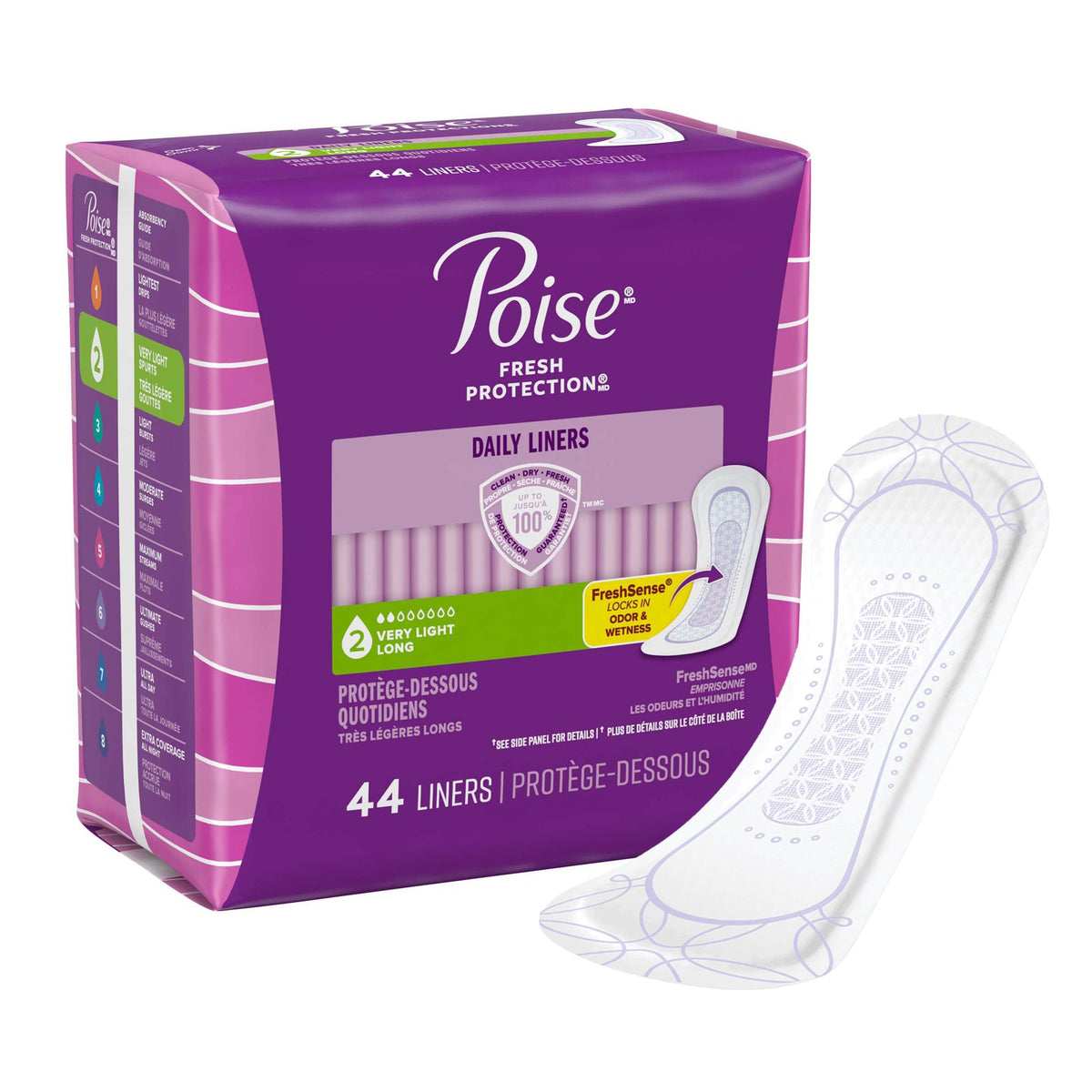 Bladder Control Pad Poise® Fresh Protection™ 8-1/2 Inch Length Light A ...